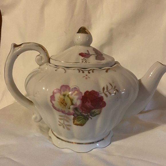 Source Unknown | Kitchen | Vintage Musical Tea Pot Floral White | Poshmark